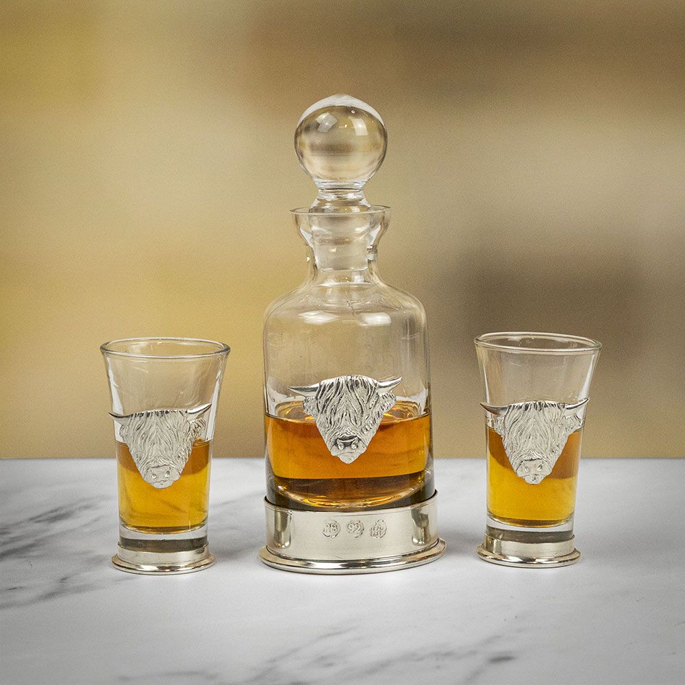 Pinder Brothers Mini Decanter Set - Highland Cow | Shop All Drink